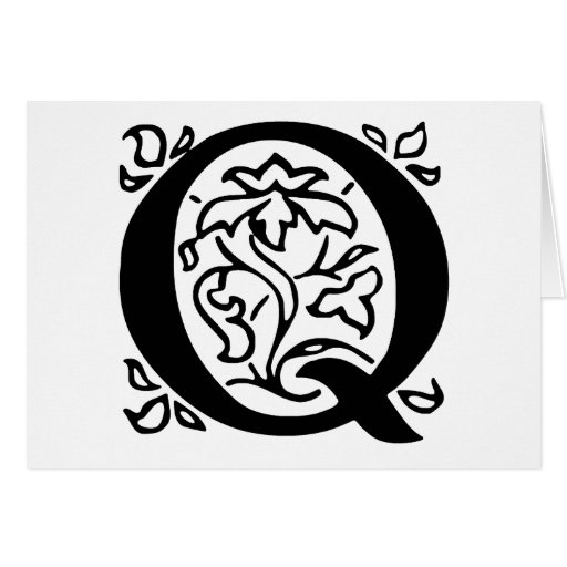Fancy Letter Q Card | Zazzle