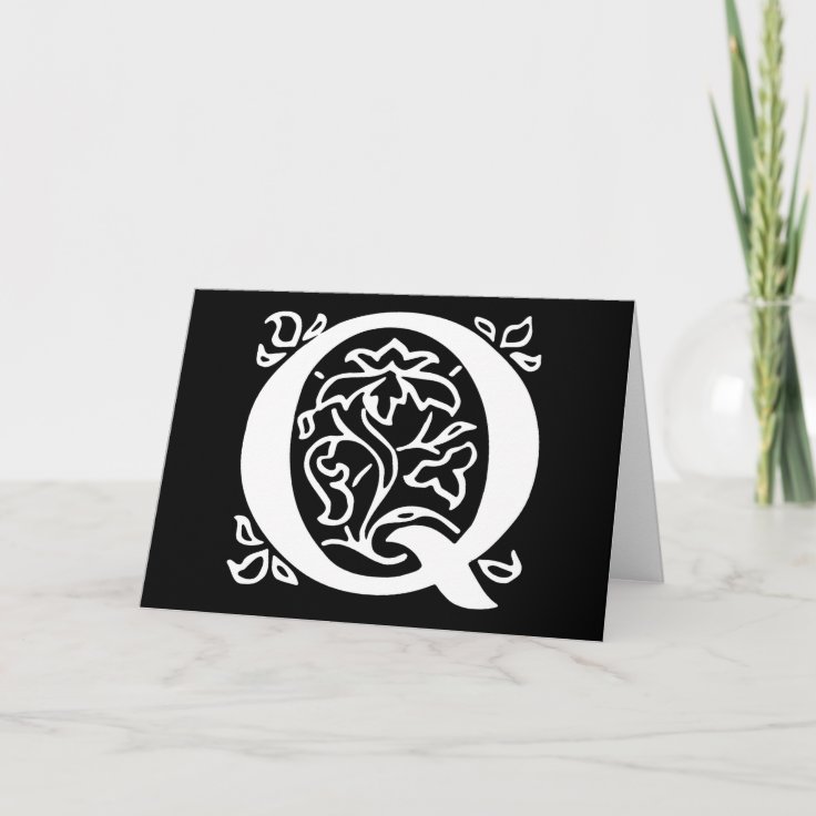 Fancy Letter Q Note Card | Zazzle