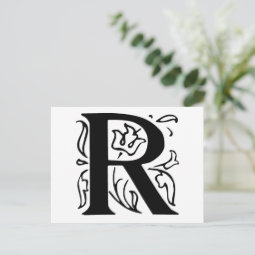 Fancy Letter R Postcard | Zazzle
