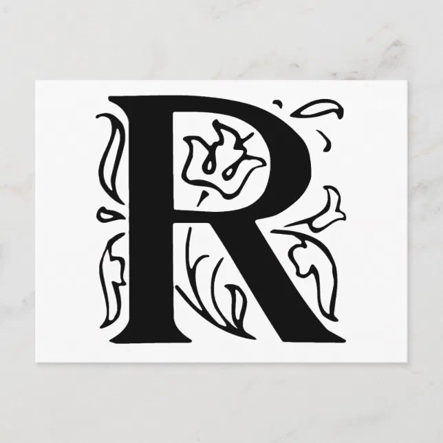 Fancy Letter R Postcard | Zazzle