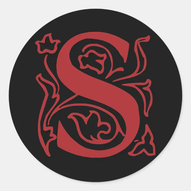 Fancy Letter S Classic Round Sticker | Zazzle