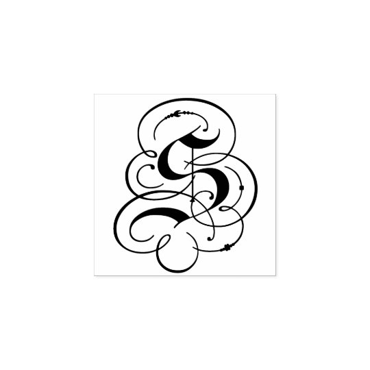 Fancy Letter "S" Monogram Rubber Stamp | Zazzle.com