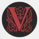 Fancy Letter V Classic Round Sticker | Zazzle
