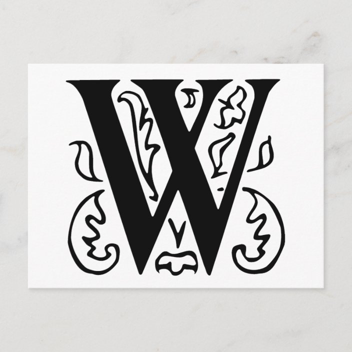 Fancy Letter W Postcard | Zazzle.com