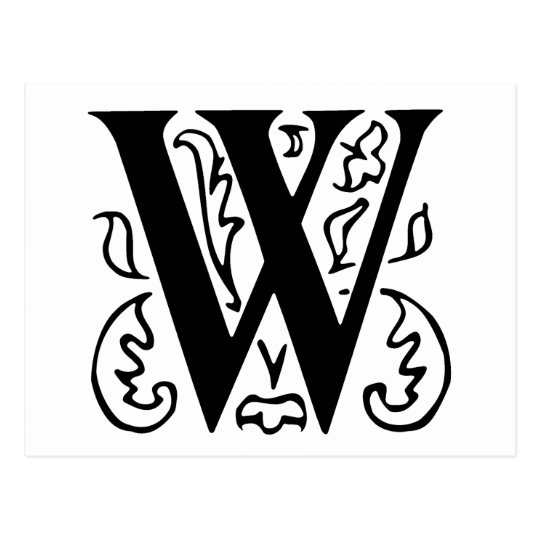 Fancy Letter W Postcard | Zazzle.com