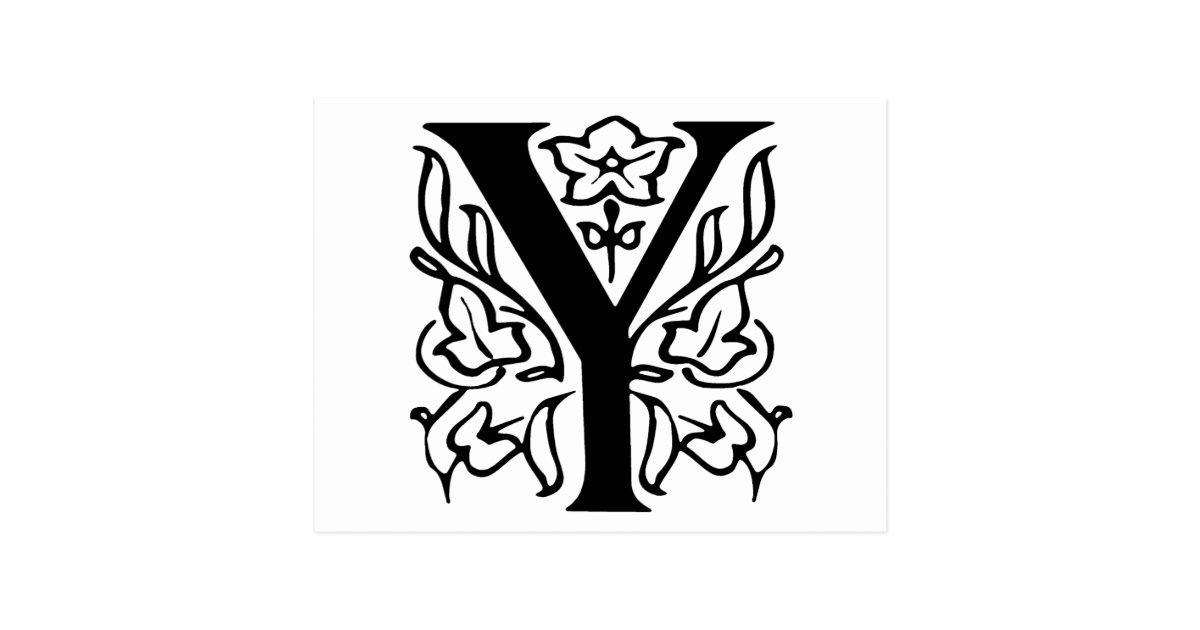 Fancy Letter Y Postcard | Zazzle.com