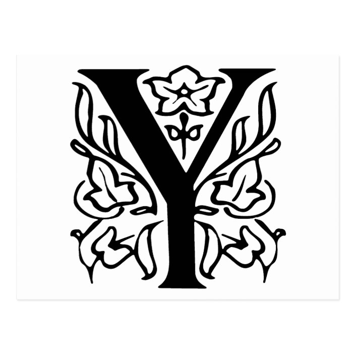 Fancy Letter Y Postcard | Zazzle.com