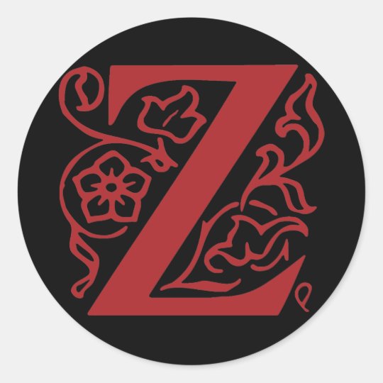 Fancy Letter Z Classic Round Sticker | Zazzle.com