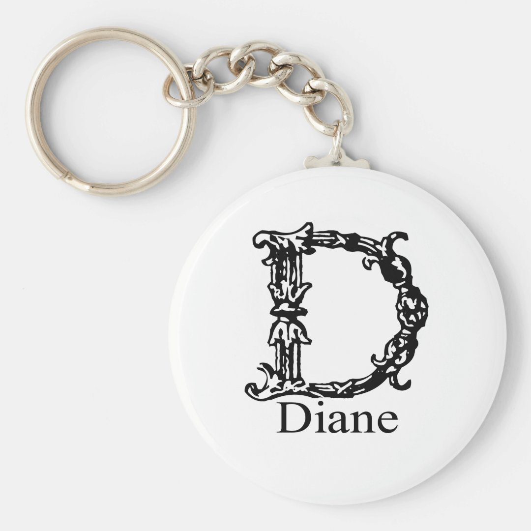 Fancy Monogram: Diane Keychain | Zazzle