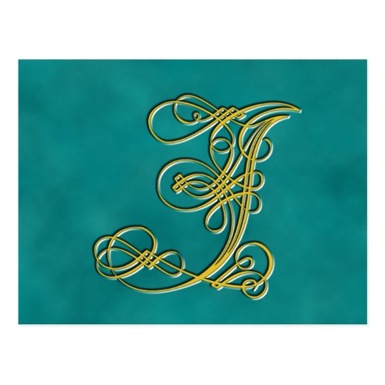 Fancy Monogram Letter J, Customize Color Postcard | Zazzle.com