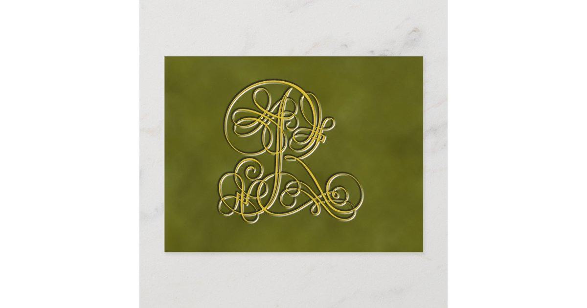 Fancy Monogram Letter R Postcard | Zazzle
