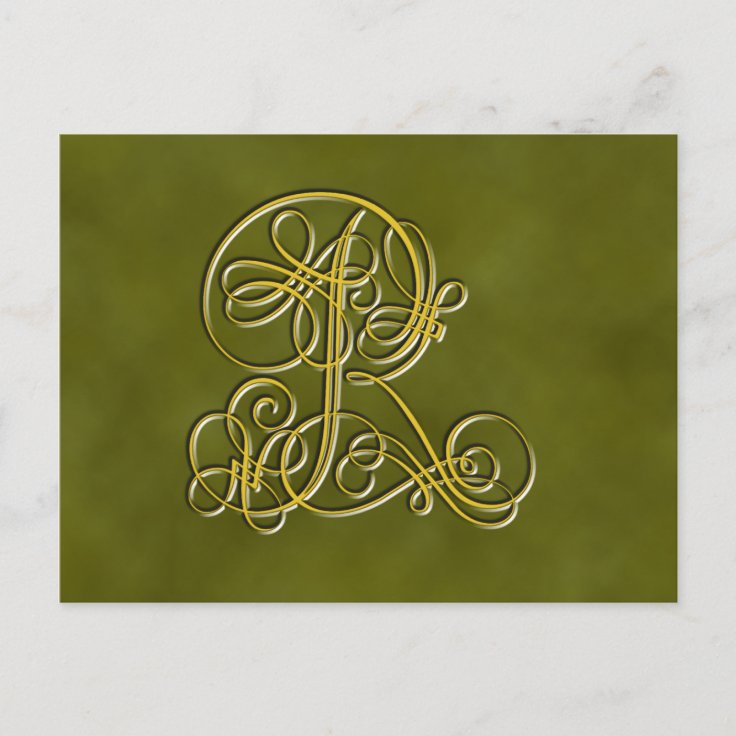 Fancy Monogram Letter R Postcard | Zazzle