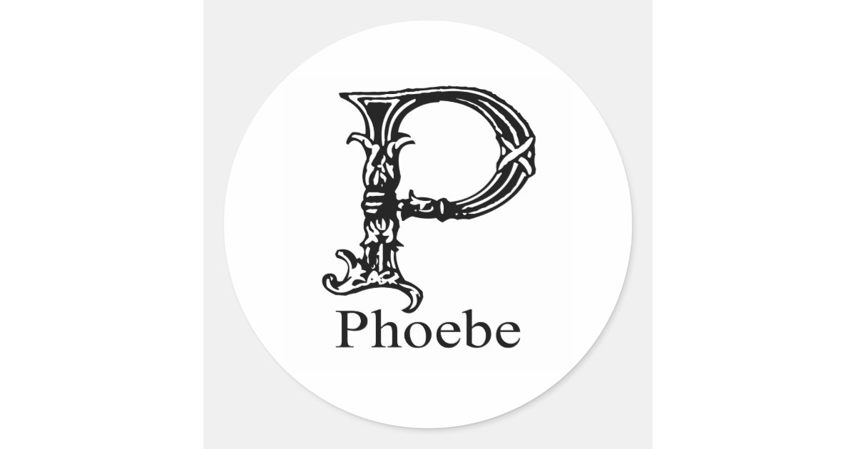 Fancy Monogram: Phoebe Classic Round Sticker | Zazzle