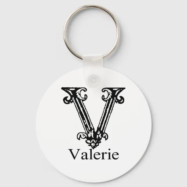 Fancy Monogram: Valerie Keychain | Zazzle