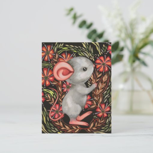 Fancy Mouse Art Pattern Illustration Postcard | Zazzle