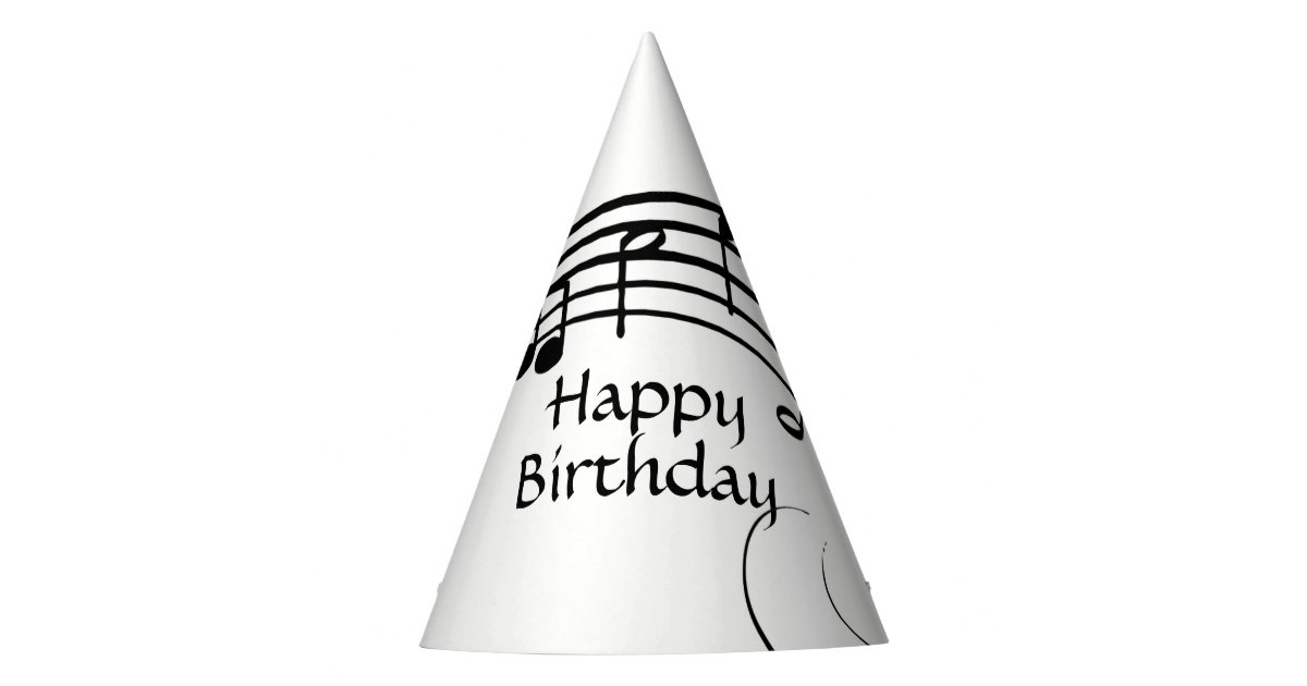 Fancy Music Notes Birthday Party Hat | Zazzle