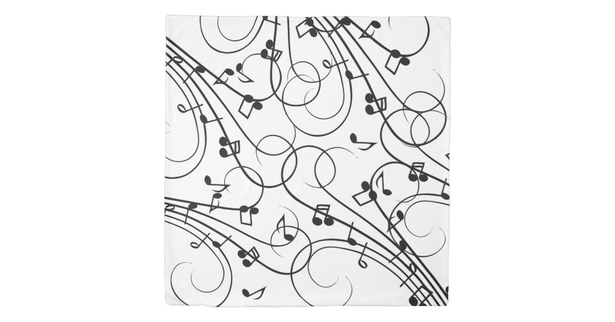 Fancy Music Notes Duvet Cover | Zazzle