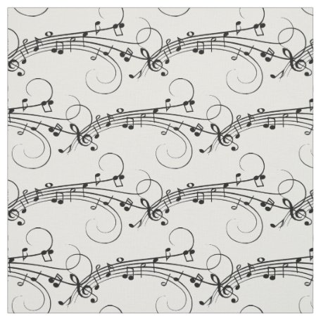 Music notes fabric | Zazzle
