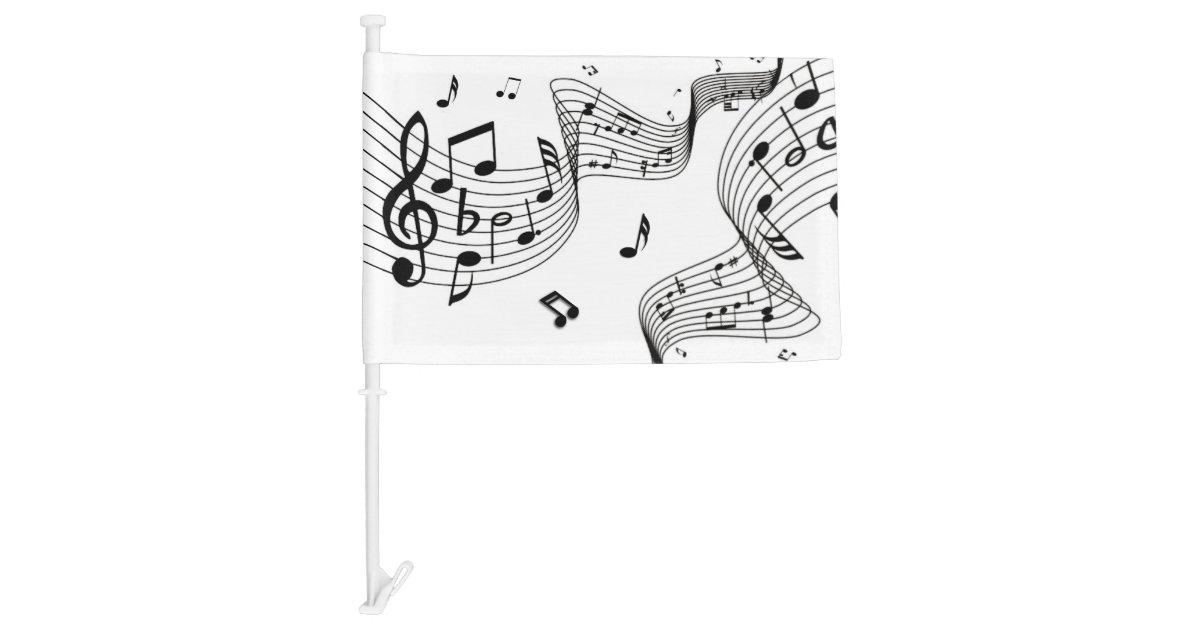 Fancy Music Notes on Flag | Zazzle