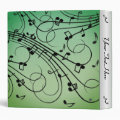 Fancy Notes Green Music Design 3 Ring Binder | Zazzle