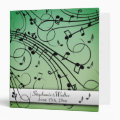 Fancy Notes Green Music Design 3 Ring Binder | Zazzle
