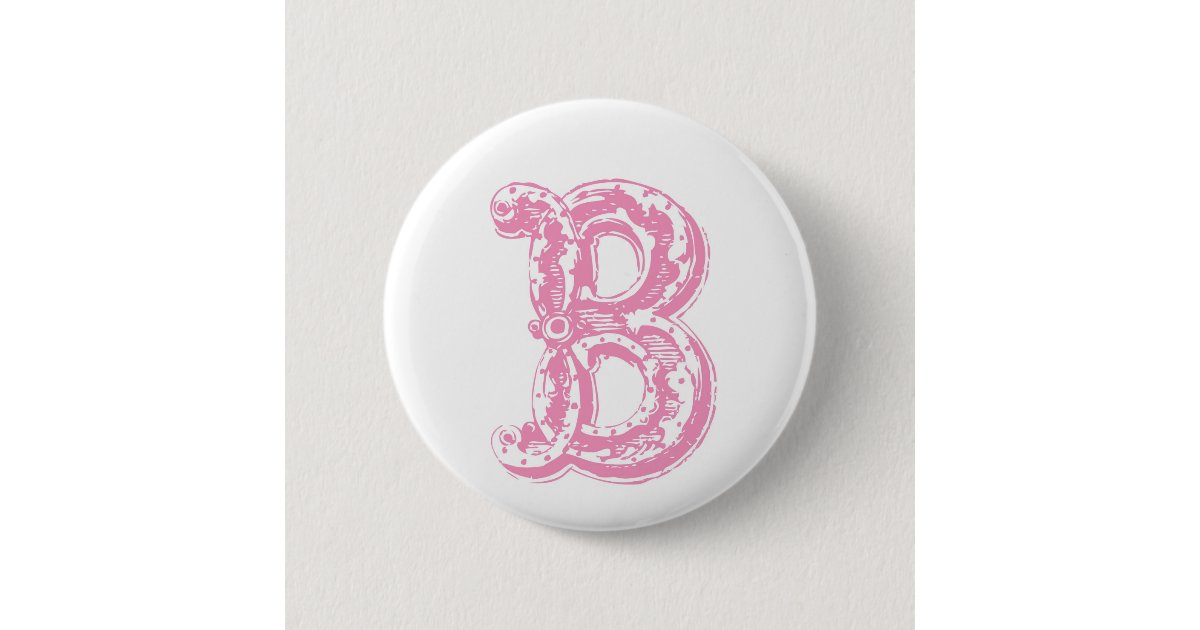 Fancy Old Style Font Monogram Letter B Button | Zazzle