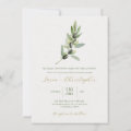 Fancy olive branch and modern calligraphy invitation | Zazzle