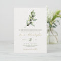 Fancy olive branch and modern calligraphy invitation | Zazzle
