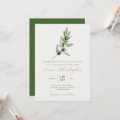 Fancy olive branch and modern calligraphy invitation | Zazzle