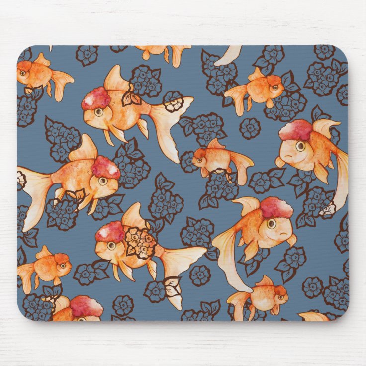 Fancy Oranda Goldfish Mouse Pad | Zazzle