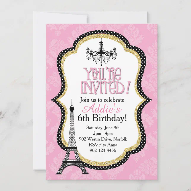 Fancy Paris Party Invitation | Zazzle
