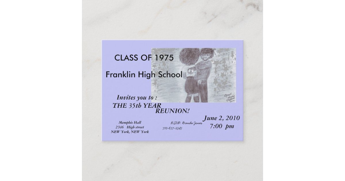 Fancy purple Class Reunion Card | Zazzle