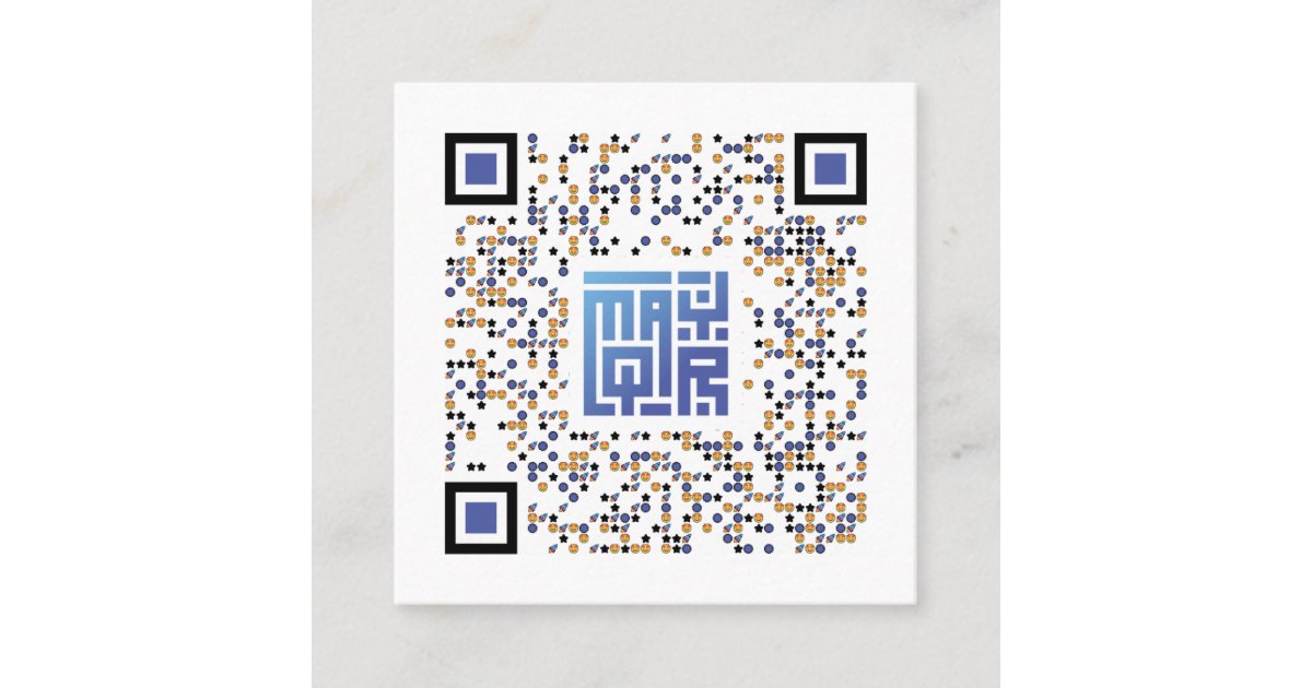 Fancy QR Code Square Business Card | Zazzle