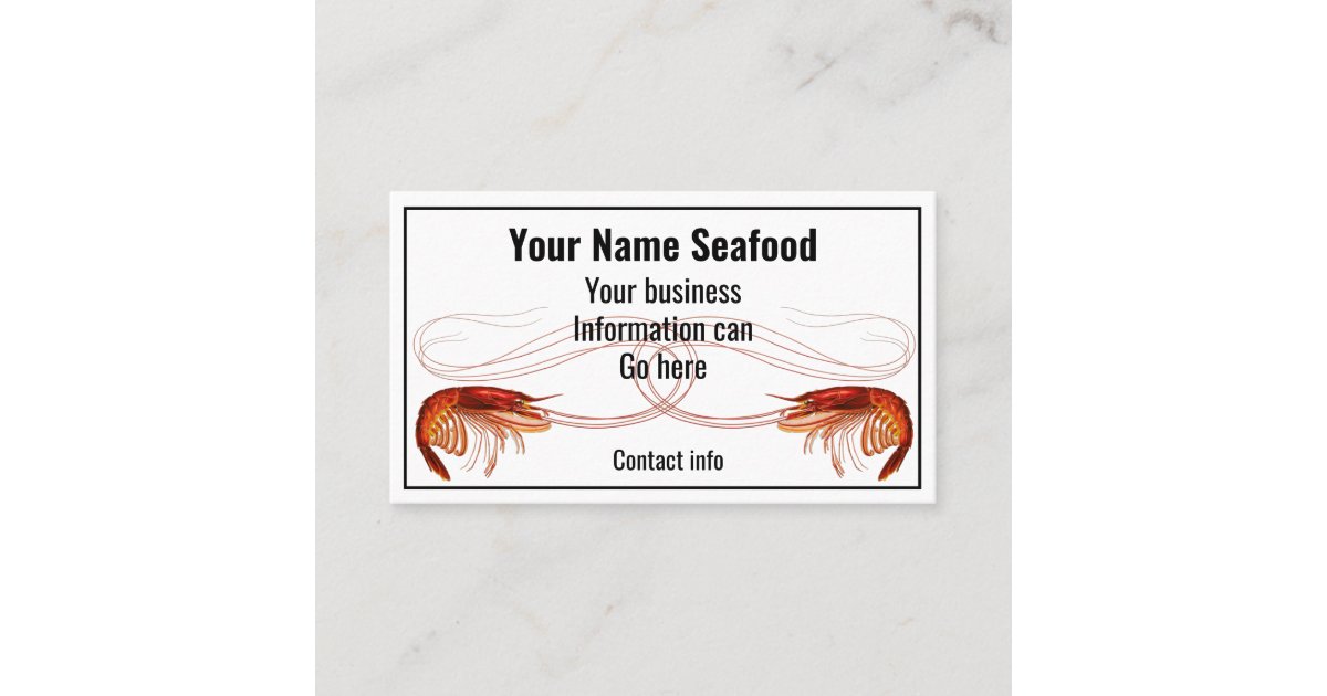 Fancy Red Shrimp on White Business Card | Zazzle
