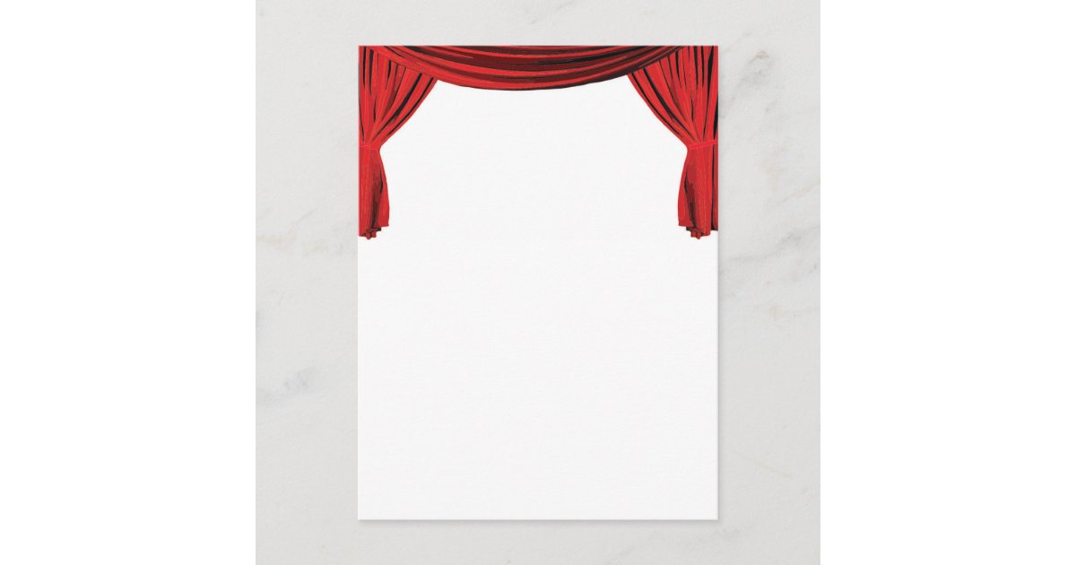 Fancy red velvet showcase curtain invite | Zazzle