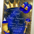 Fancy Royal Blue Prince Baby Shower Invitation | Zazzle