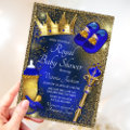 Fancy Royal Blue Prince Baby Shower Invitation | Zazzle