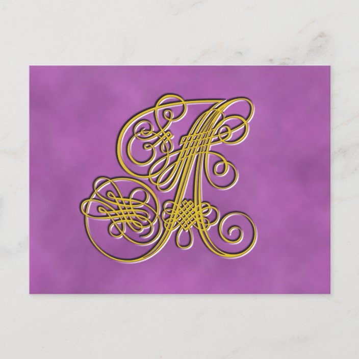 Fancy Royal Monogram Letter A Postcard | Zazzle.com