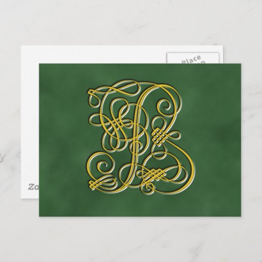 Fancy Royal Monogram Letter B Postcard | Zazzle