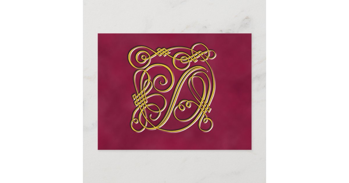 Fancy Royal Monogram Letter D Postcard | Zazzle