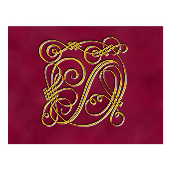 Fancy Royal Monogram Letter D Postcard | Zazzle