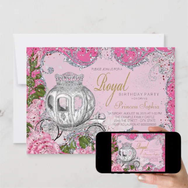 Fancy Royal Princess Birthday Party Invitation | Zazzle