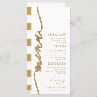 Fancy Script 4x9 Wedding Menu Card For Plate | Zazzle