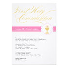 Fancy Script First Communion Invitations | Twins | Zazzle.com