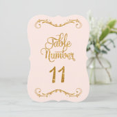 Fancy Script Glitter Table Number 11 Weddings | Zazzle