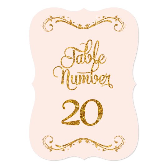 Fancy Script Glitter Table Number 20 Weddings | Zazzle.com