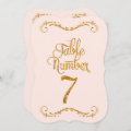 Fancy Script Glitter Table Number 7 Weddings | Zazzle