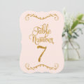 Fancy Script Glitter Table Number 7 Weddings | Zazzle