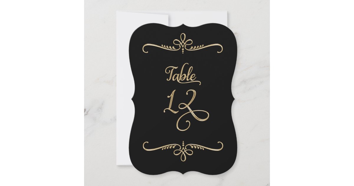 Fancy Script Lettering Table Number 12 Receptions | Zazzle