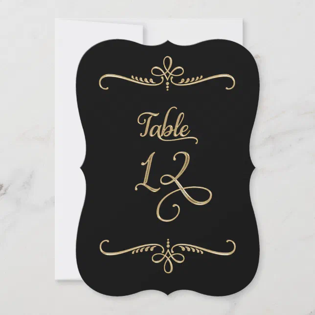 Fancy Script Lettering Table Number 12 Receptions | Zazzle
